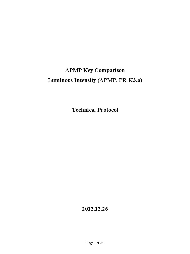 APMP Luminous Intensity Comparison | PDF | Incandescent Light Bulb ...