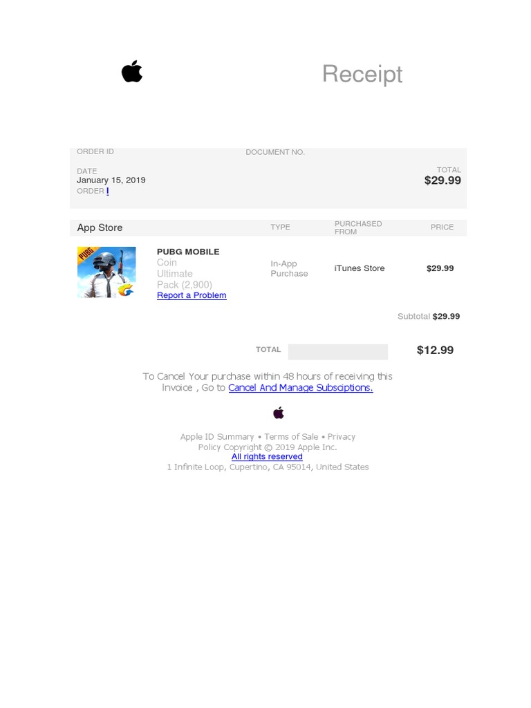 Receipt: App Store | PDF