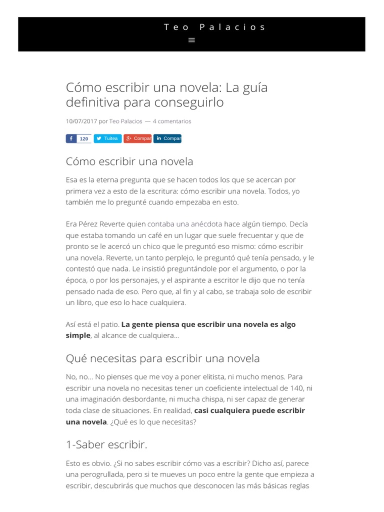 Como Escribir Una Novela La Guia Definitiva | Novelas | Escritura