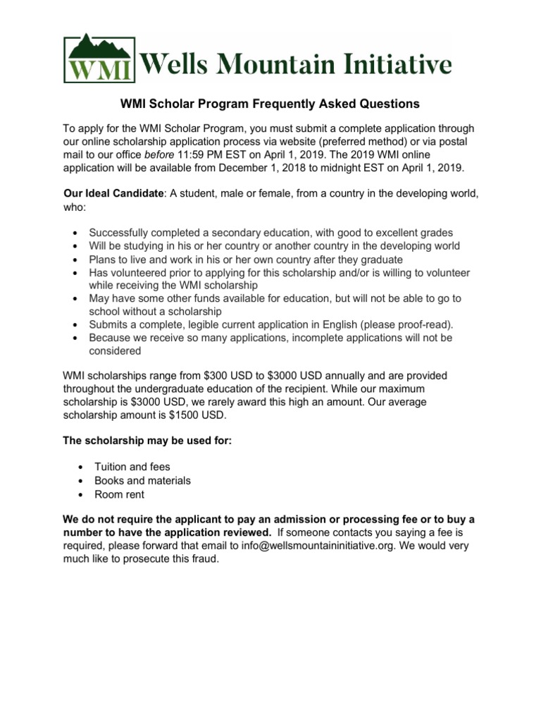 FAQs For Prospective Scholars 2018 | PDF | Academic Degree | University ...