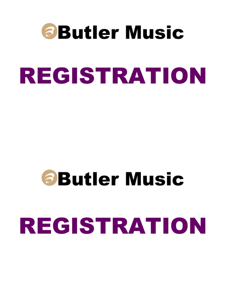 Butler Music: Registration | PDF