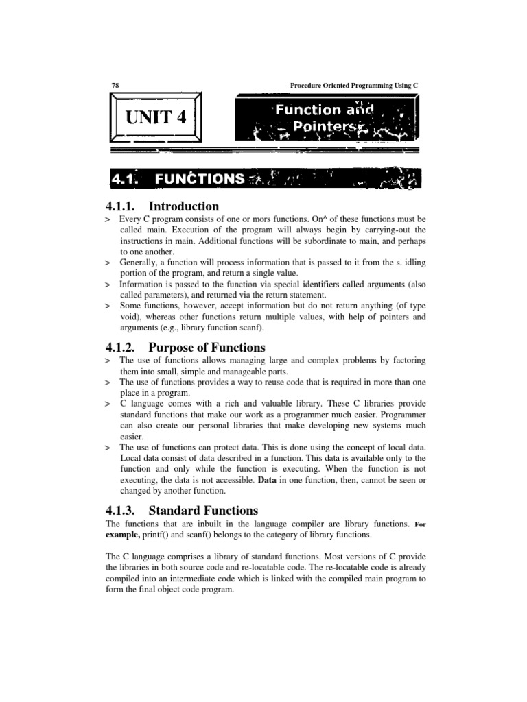Bca C Language 4 | PDF | Parameter (Computer Programming) | Subroutine