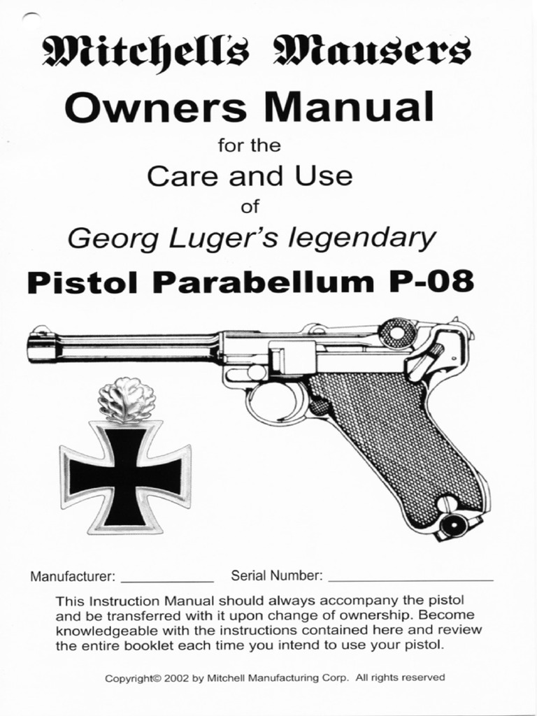 P-08 Luger Manual PDF | PDF