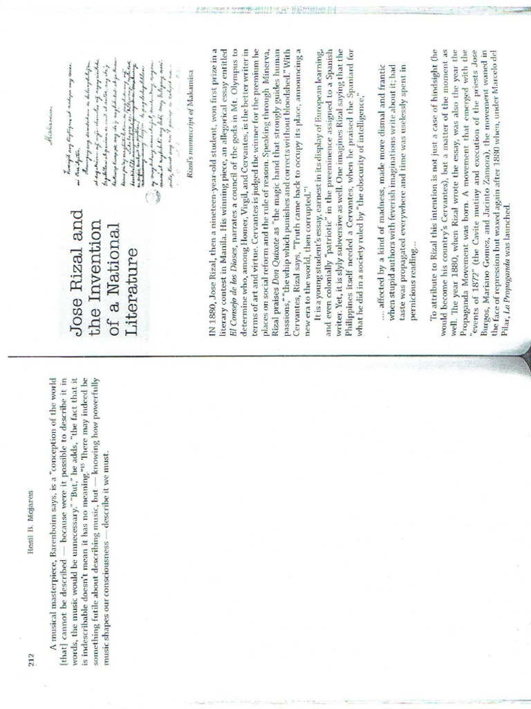 Mojares-Jose Rizal and The Invention of A National Literature | PDF