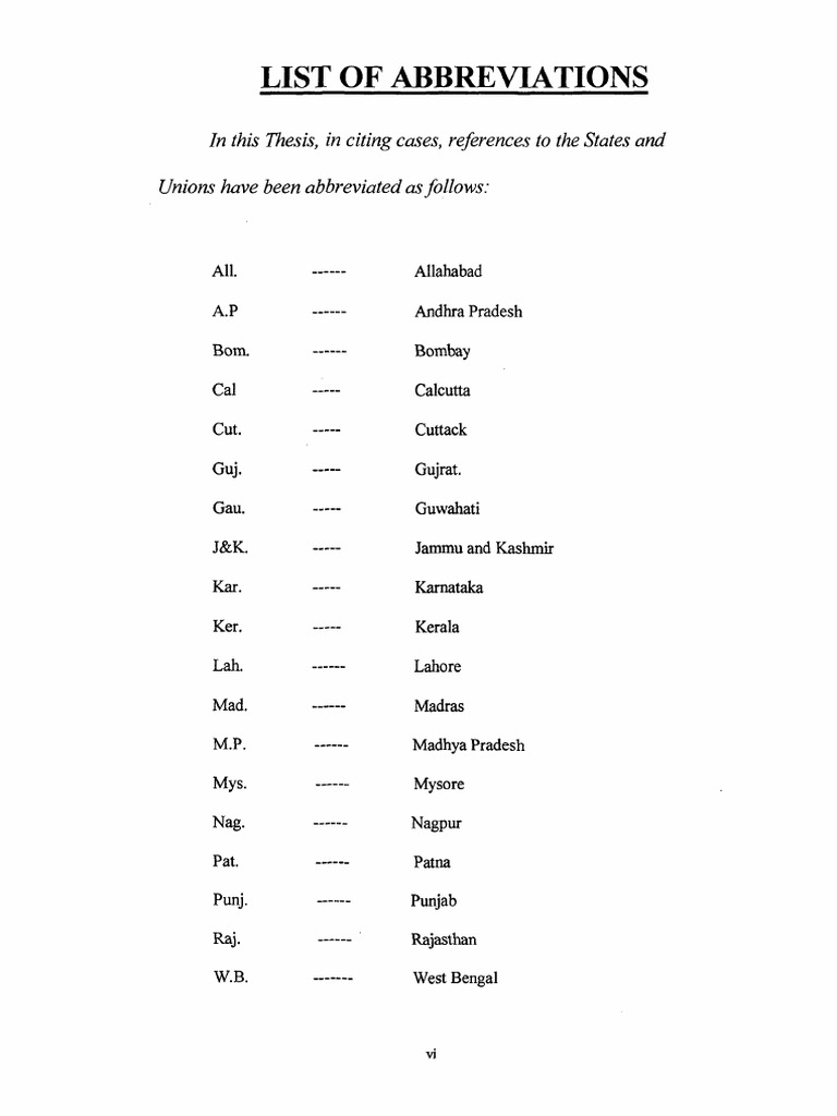 06 - List of Abbreviations | PDF | Politics Of India | Government