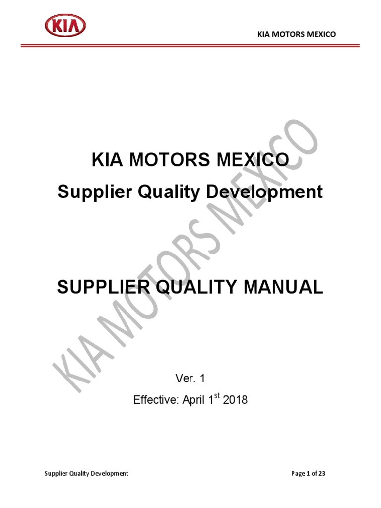 Manual Kia PDF | PDF | Verification And Validation | Lean Manufacturing