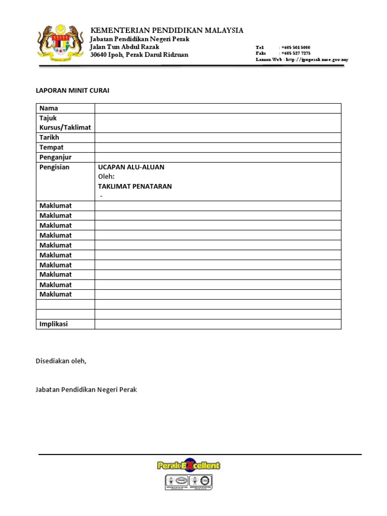 Tapak Kosong Minit Curai | PDF