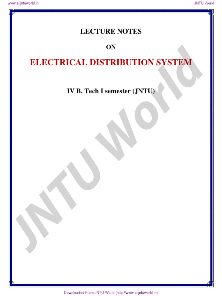 Electrical Distribution System Notes | PDF