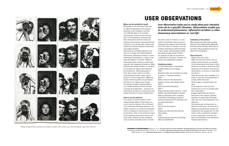 User Observations: When Can The Method Be Used? | PDF | Observation | Data