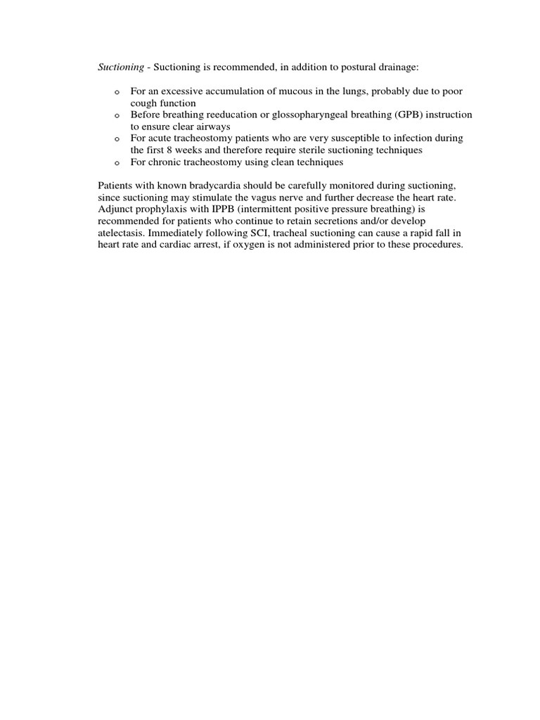 Suctioning Techniques and Precautions for Effective Airway Clearance | PDF