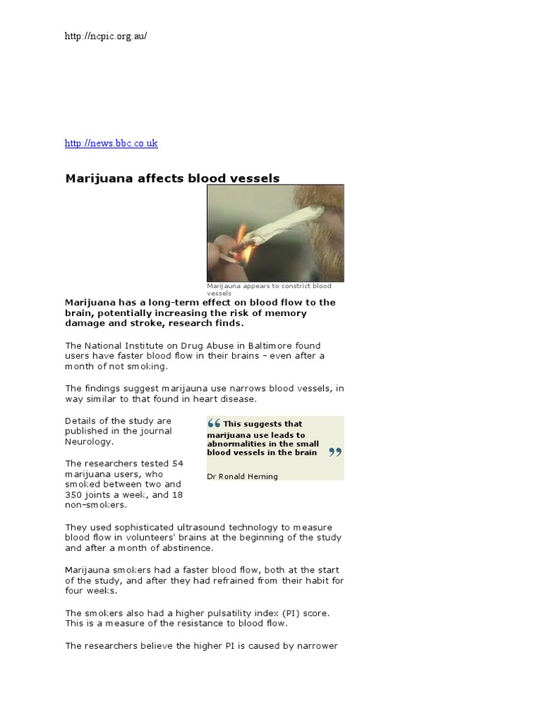 Marijuana S Long Term Effect On Brain Blood Flow Pdf Cannabis Drug