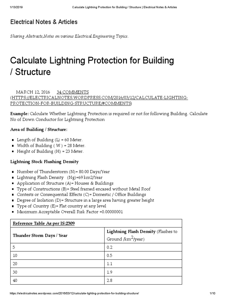 Lightning Protection Calculation Guide | PDF | Lightning | Roof