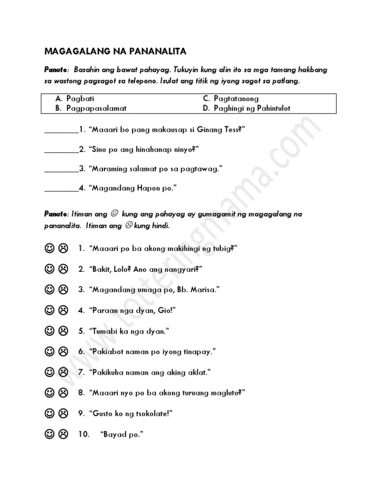 FIL2 Magagalang Na Pananalita | PDF