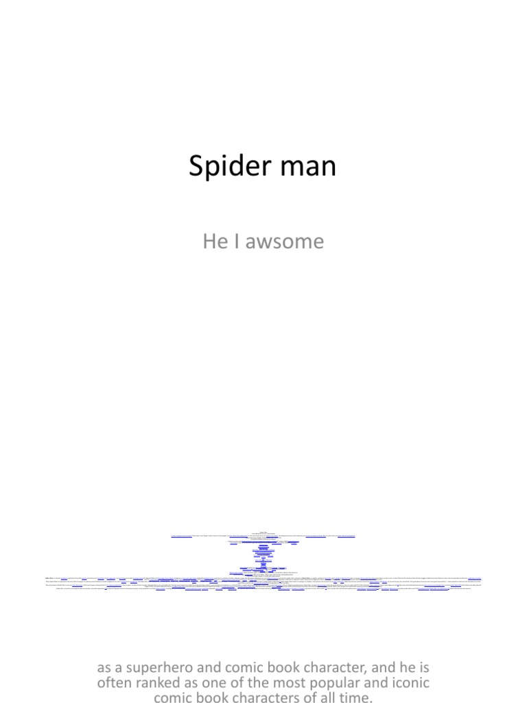 Spider Man | PDF | Spider Man | Superhero Fiction