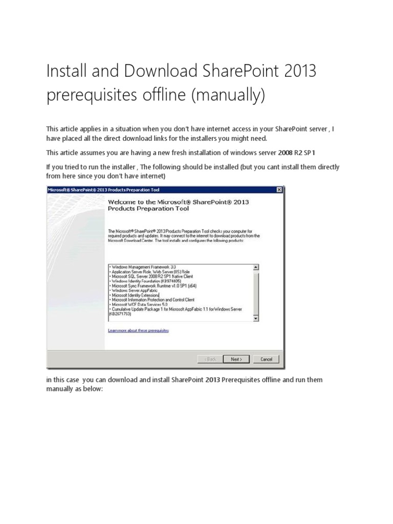 Install and Download Sharepoint 2013 Prerequisites Offline (Manually ...