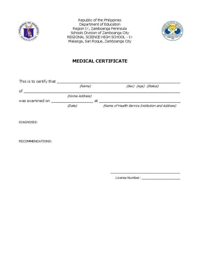 Medical Certificate | PDF