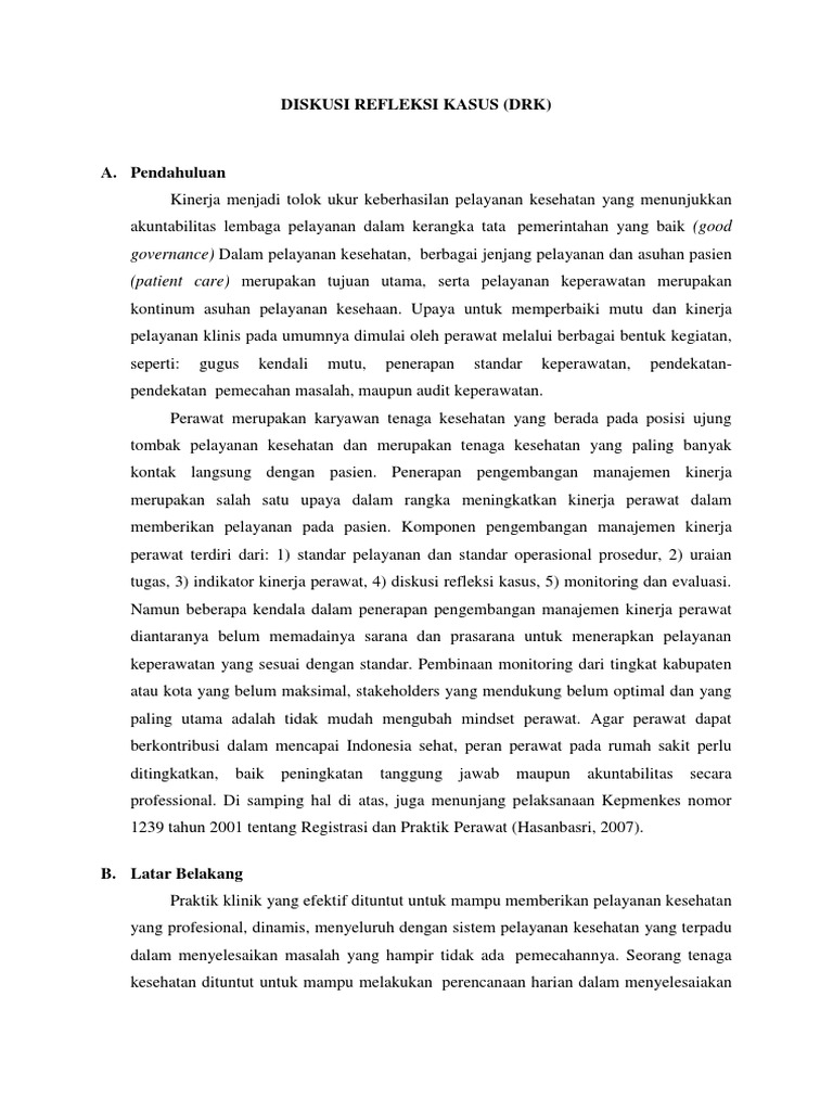 Diskusi Refleksi Kasus | PDF