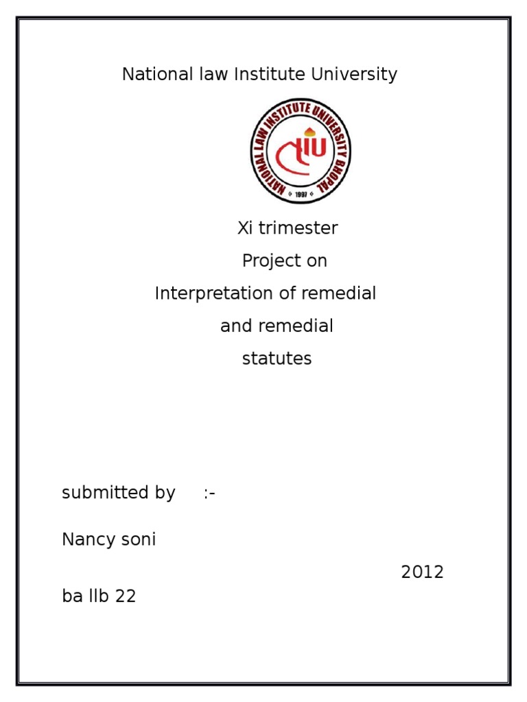 Interpretation of Statutes Project PDF | PDF | Plain Meaning Rule ...