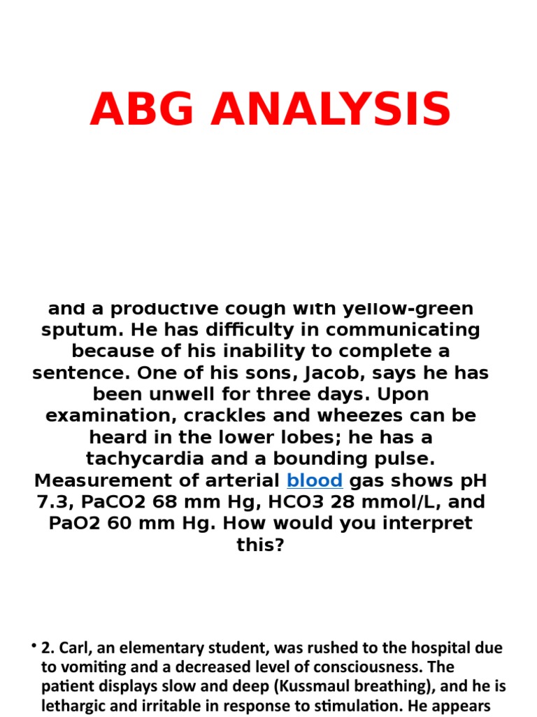 ABG Quiz by Group | PDF | Human Diseases And Disorders | Clinical Medicine