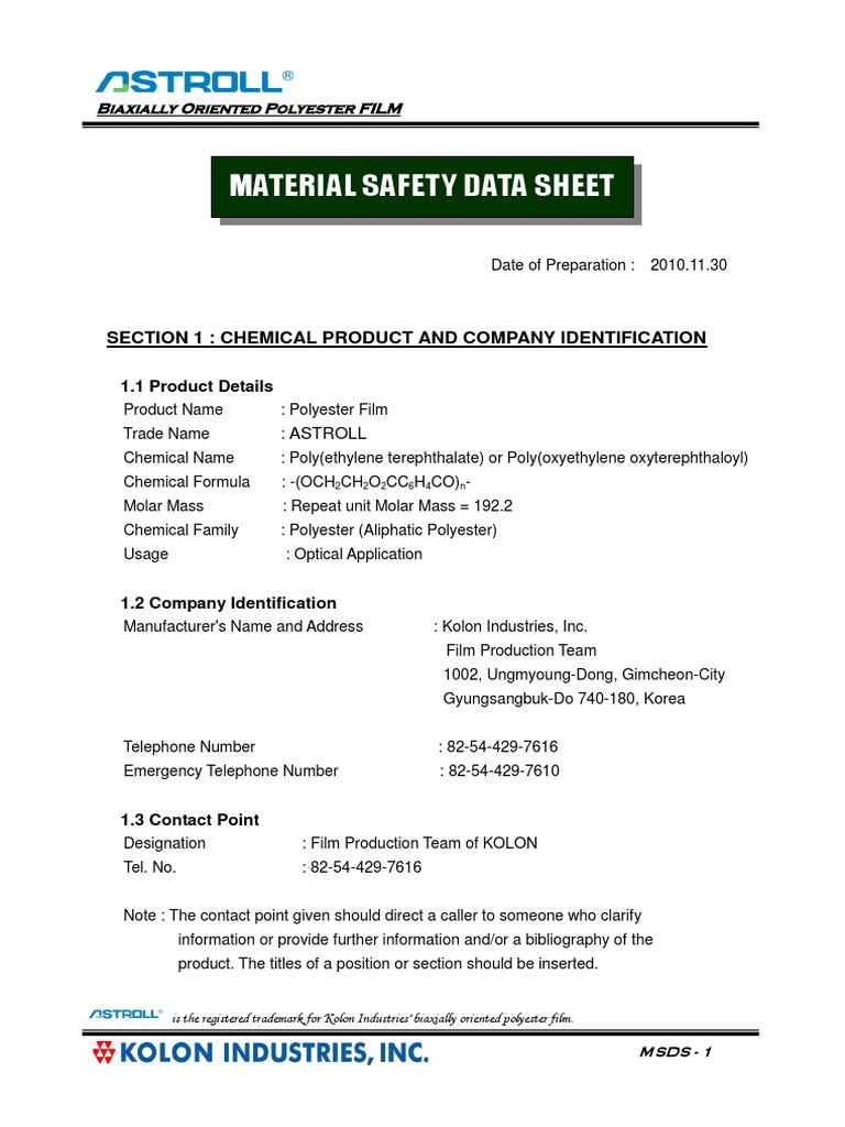 Pet MSDS | Download Free PDF | Resource Conservation And Recovery Act ...