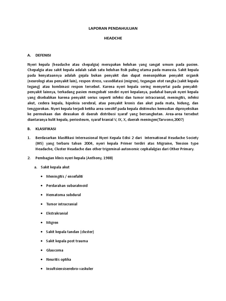 Askep Headache | PDF