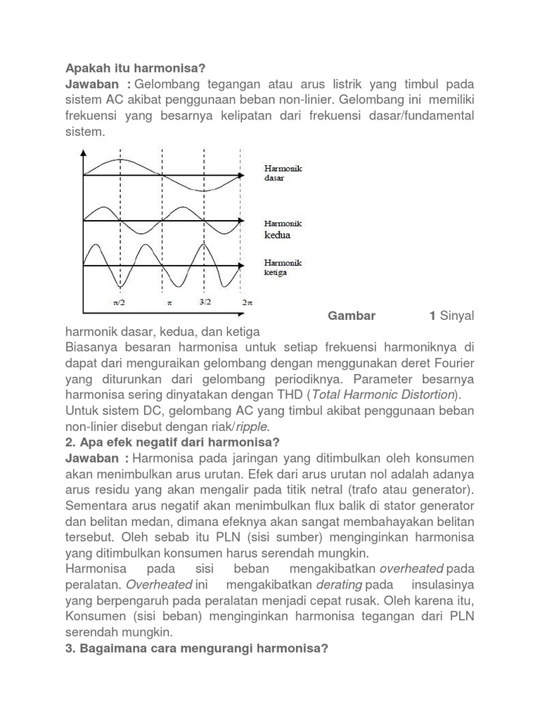Dampak dan Pengurangan Harmonisa Listrik | PDF