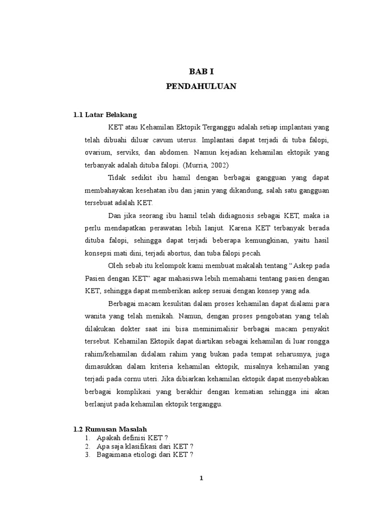 Askep Pada Pasien Dengan KET (Fix) | PDF