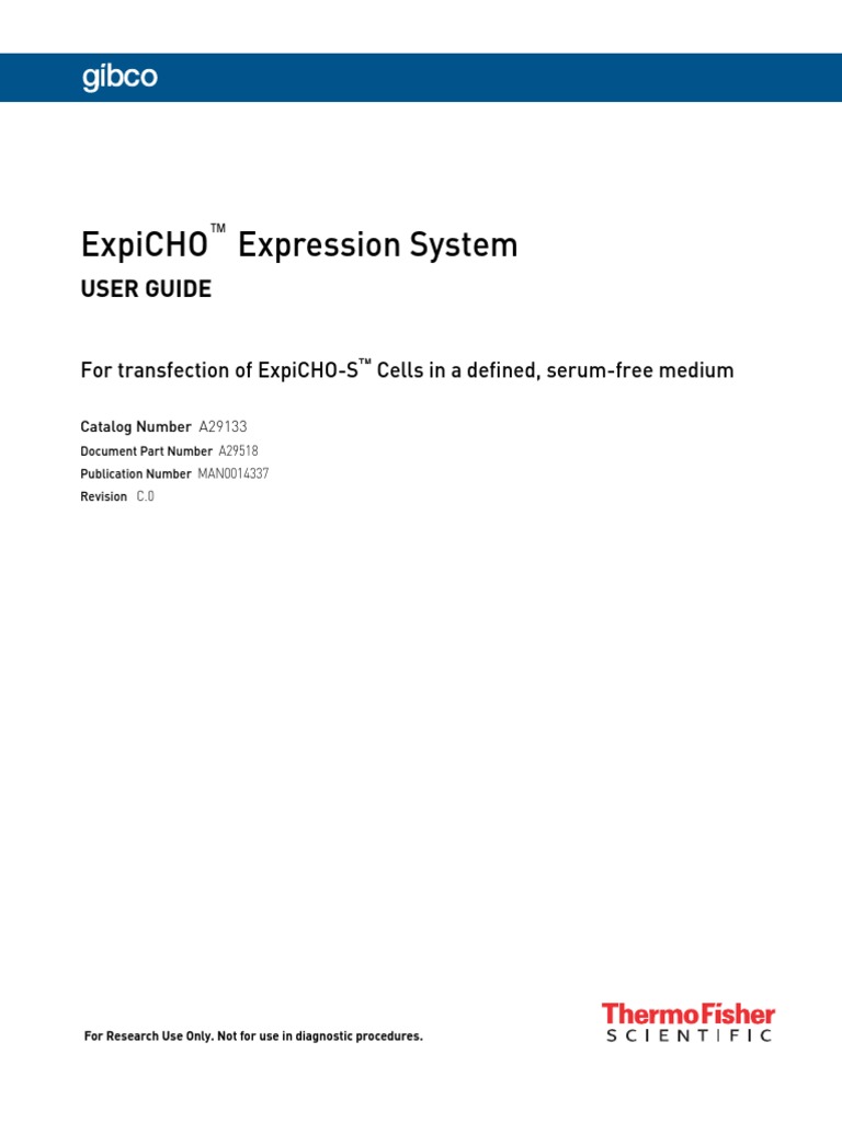 Expicho Expression System Man | PDF | Transfection | Cell Culture