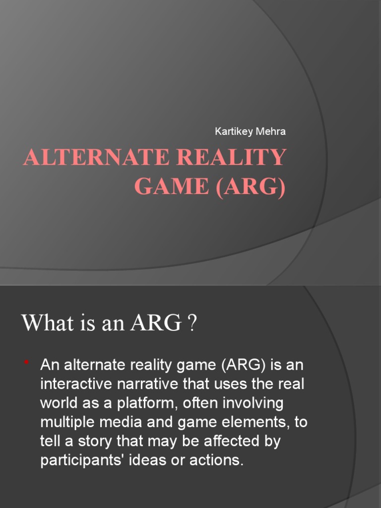 Alternate Reality Game (ARG) | PDF