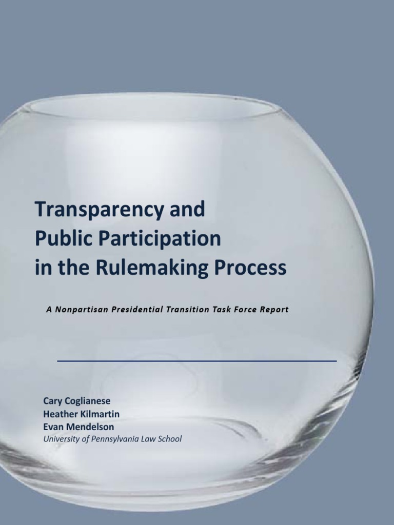 Transparency and Public Participation in The Rulemaking Process | PDF ...
