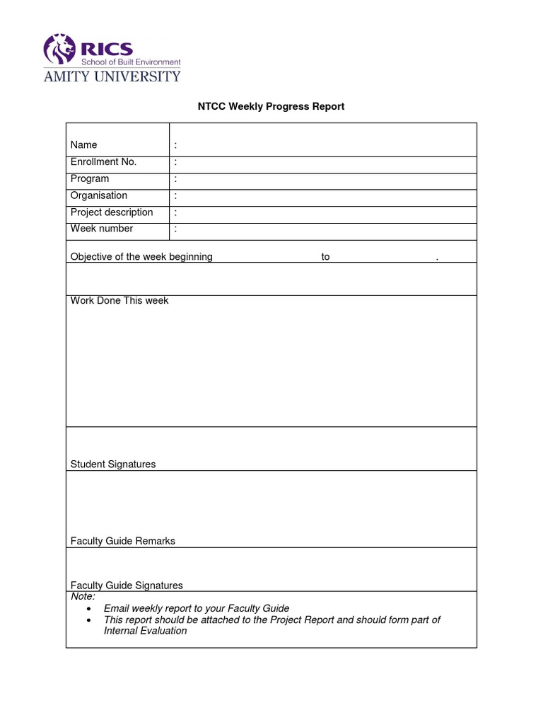 Weekly Progress Report | PDF