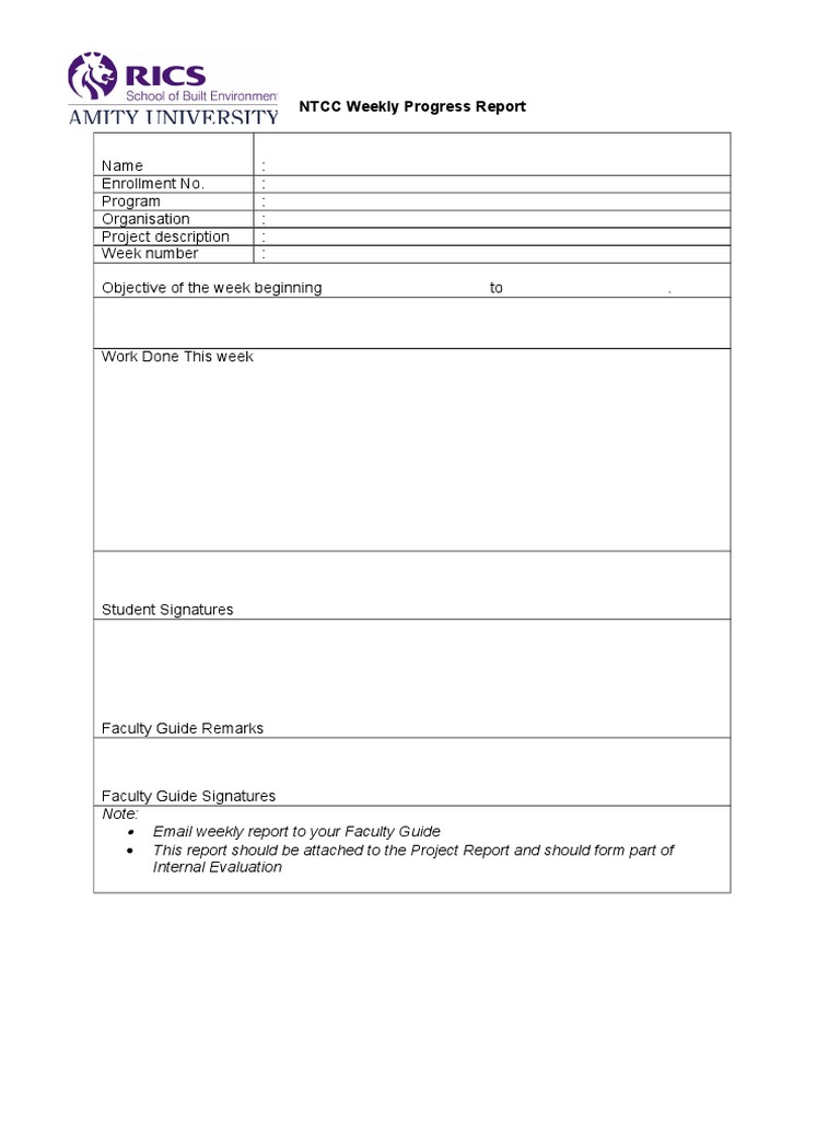 NTCC WPR Format | PDF