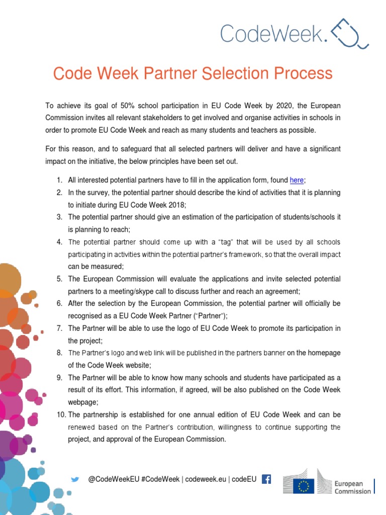 2 CodeWeek Partner Selection Process | PDF | Web Page | European Union