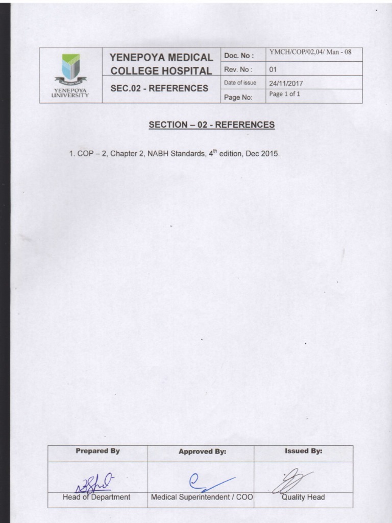 Yenepoya Medigal College Hospital: - References | PDF