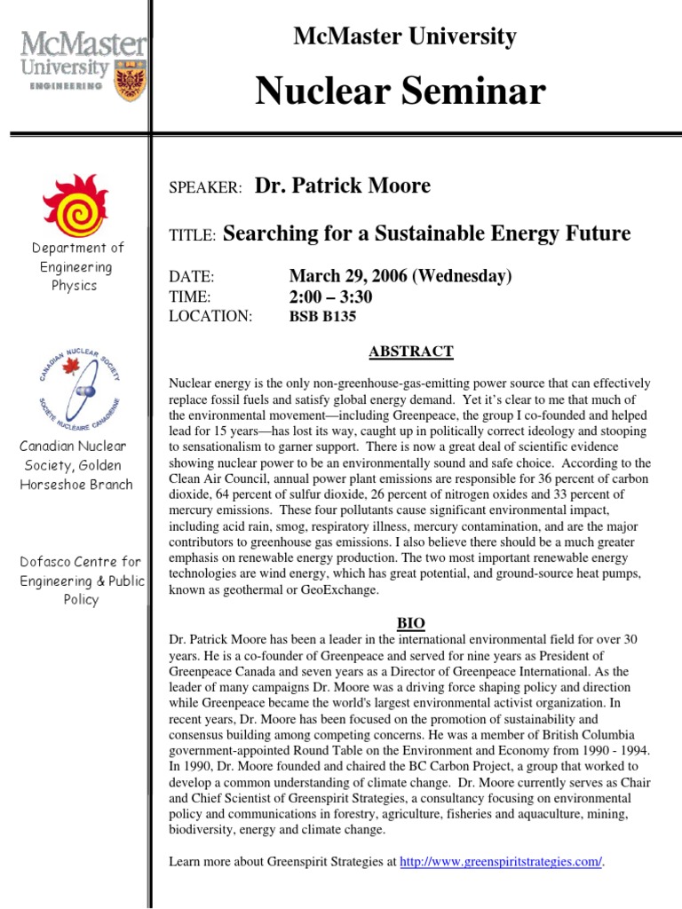 Moore Seminar Notice | PDF | Air Pollution | Sustainability