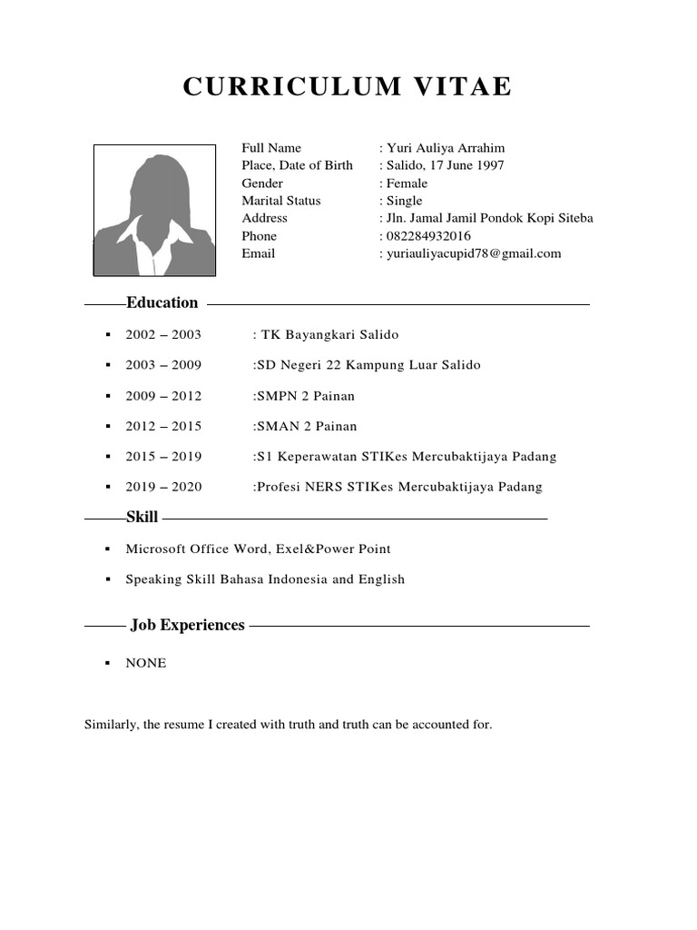 CV Yuri Auliya Arrahim | PDF | Behavior Modification | Cognition