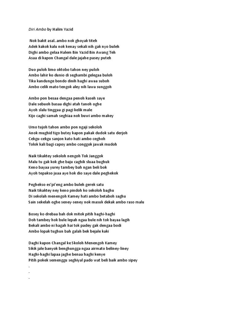 Diri Ambo - Halim Yazid | PDF