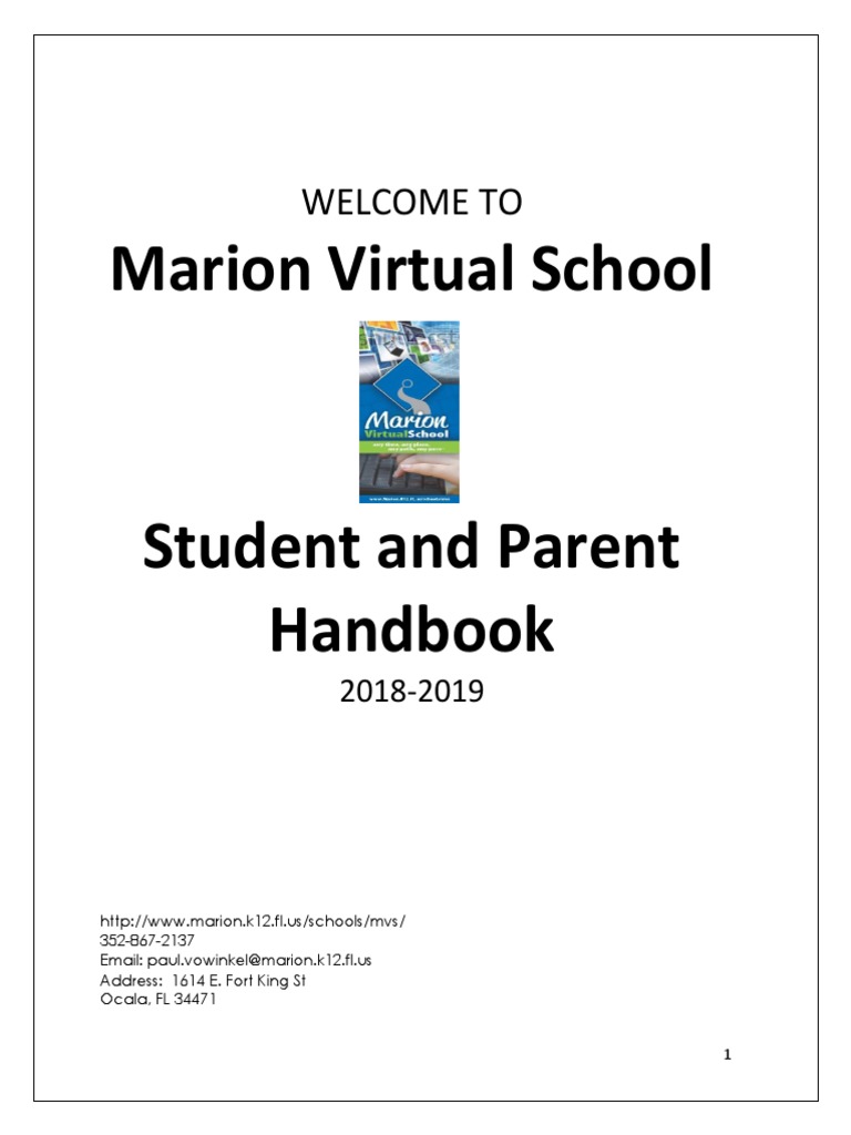 Marion Virtual School Handbook 2018-2019 | PDF | Schools | Students