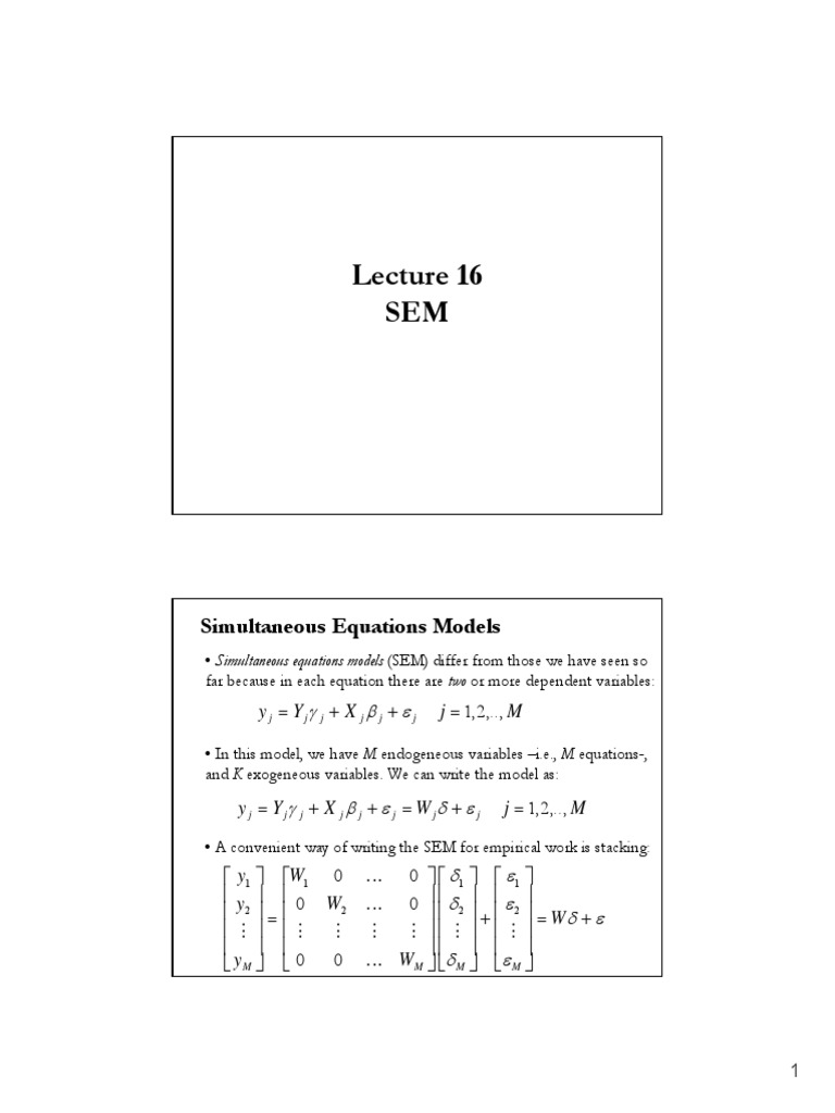Understanding Simultaneous Equations Models | PDF | Ordinary Least Squares | Vector Autoregression