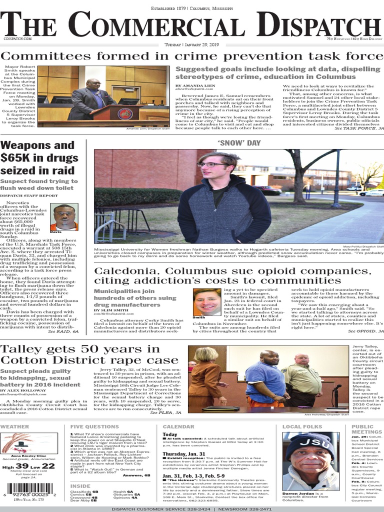 Commercial Dispatch Eedition 1-29-19 | PDF | Prosecution | Violence