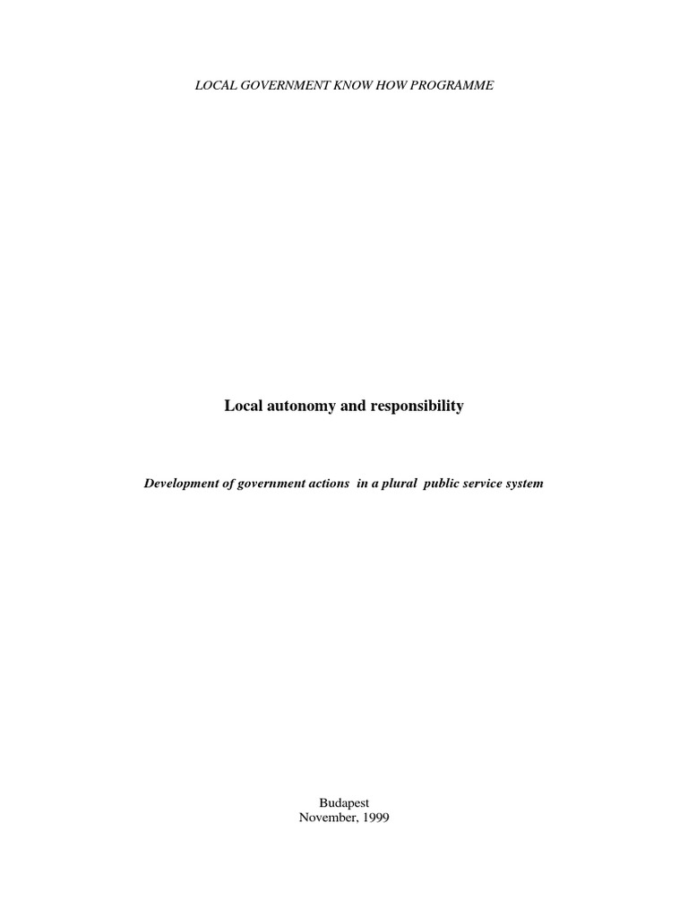 Local Autonomy | PDF | Local Government | Autonomy