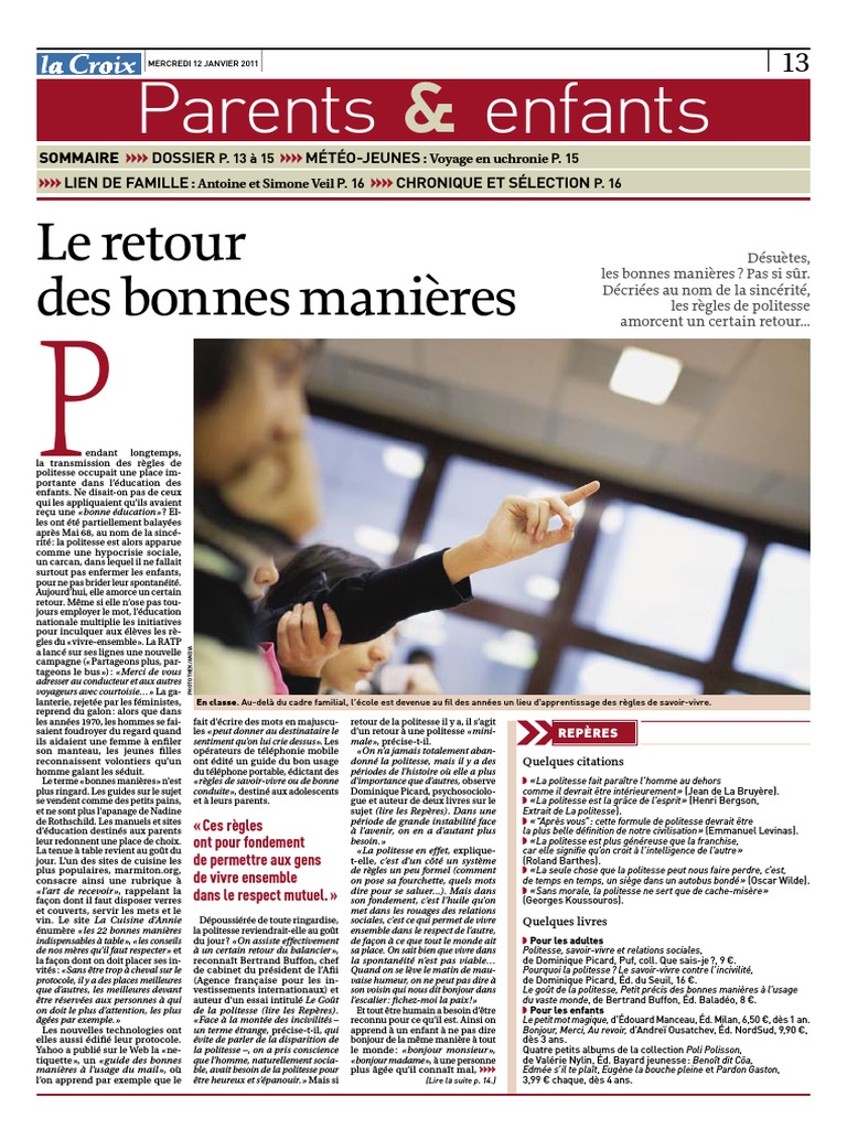 Les Bonnes Manieres | PDF | Dé | Étiquette