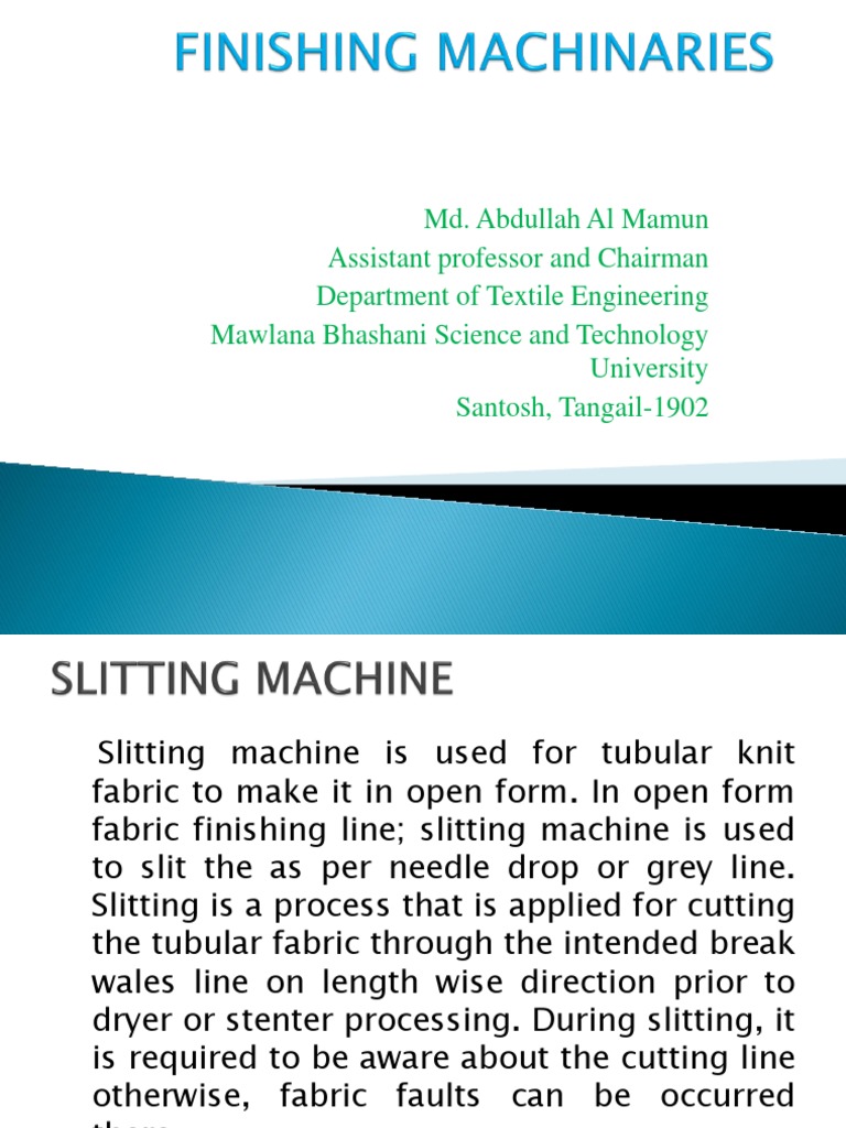 Finishing Machinaries | PDF | Textiles | Clothes Dryer