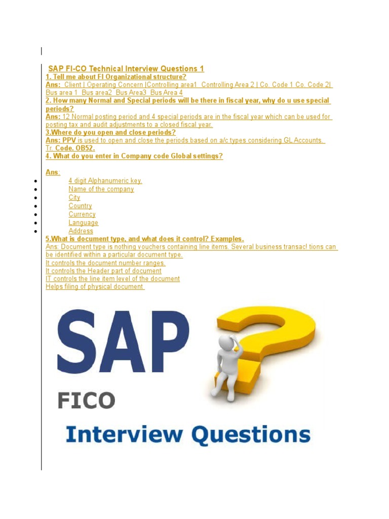 SAP FI-CO Technical Interview Questions 1 | PDF | Databases | Computer Program