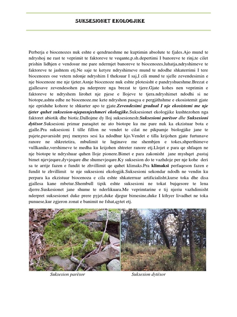 Sukcesionet Ekologjike | PDF