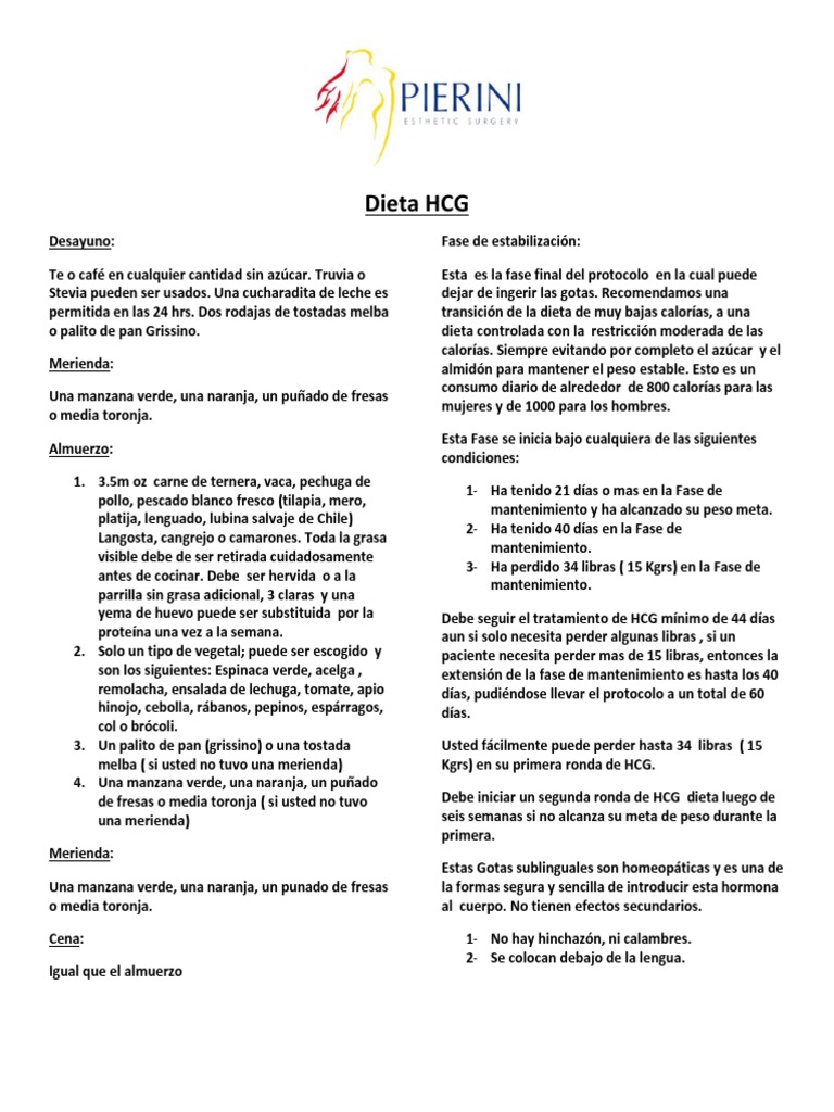 Dieta HCG | PDF | ensalada | Comida y bebida