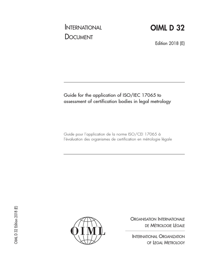 ISO/IEC 17065 in Legal Metrology Guide | PDF | Metrology | Evaluation