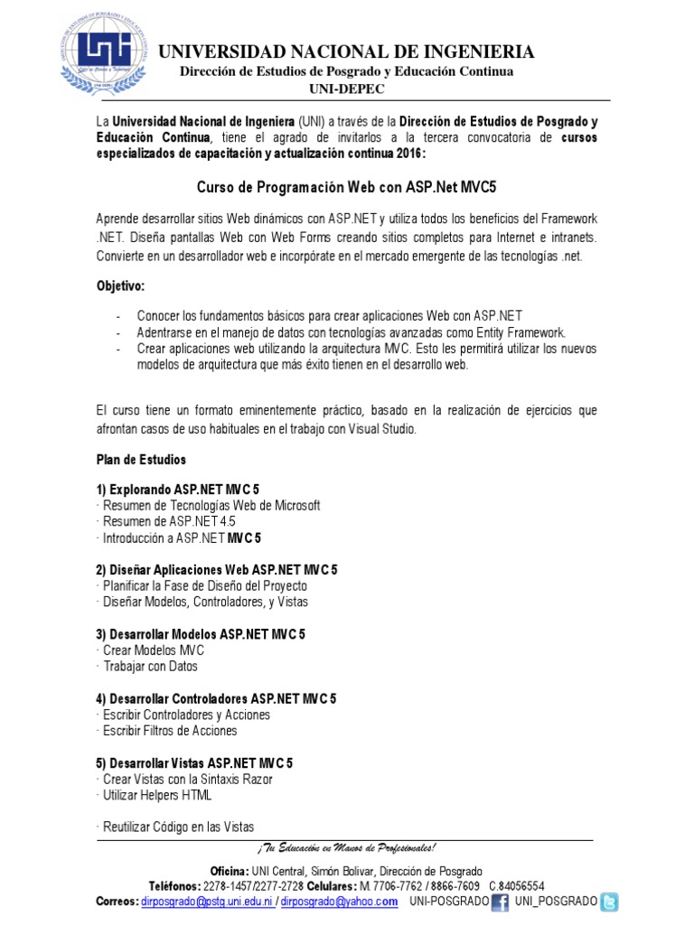 Programación Web Con ASP - Net MVC5 | PDF | Aplicación web | Modelo – Vista – Controlador