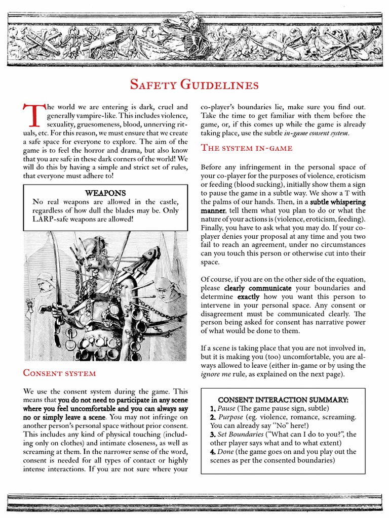 Safety Guidelines: The System In-Game | PDF | Consent