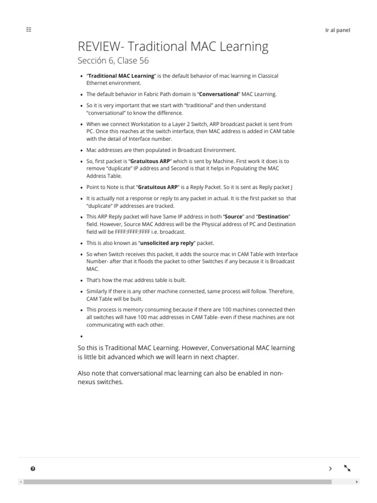 REVIEW - Traditional MAC Learning | PDF